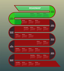 Horizontal roadmap with hexagon stages Royalty Free Vector