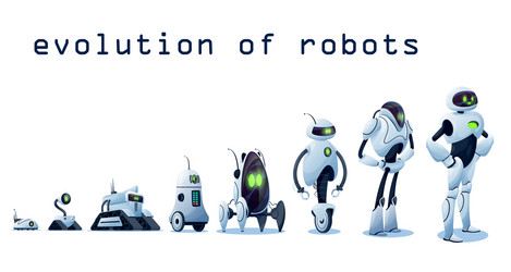 Robots Evolution Ai Android Engineering Progress Vector Image