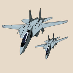 F14 tomcat outline jet fighter Royalty Free Vector Image