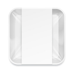 White square styrofoam food tray pack template Vector Image