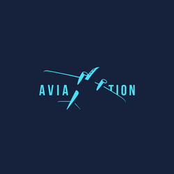 Aviation training logo design template Royalty Free Vector