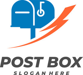 Fast post box logo template creative post box Vector Image