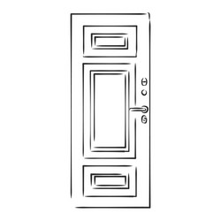 Hand draw sketch doors door Royalty Free Vector Image