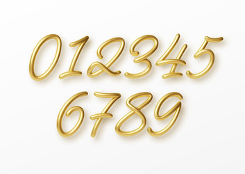 Realistic 3d font color blue numbers Royalty Free Vector