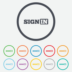Sign in icon join symbol Royalty Free Vector Image