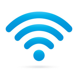 Blue wifi icon wireless symbol on isolated Vector Image