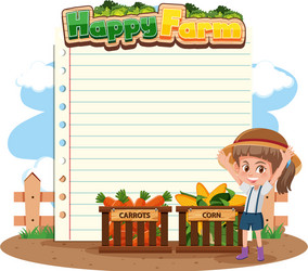 Frame template with kids planting tree in garden Vector Image