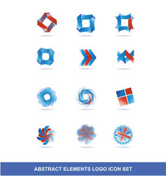 Blue red star logo icon set Royalty Free Vector Image