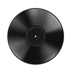 Realistic black vinyl record isolated on white Vector Image
