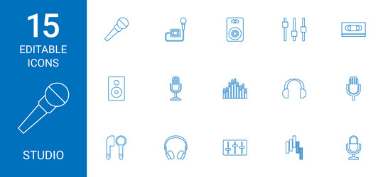 Studio icons Royalty Free Vector Image - VectorStock