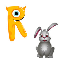Cute kids cartoon alphabet letter r Royalty Free Vector