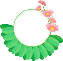 A round border design with fairy in pink dress Vector Image