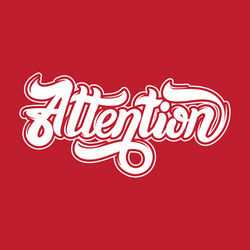 Attention handwritten lettering template for card Vector Image