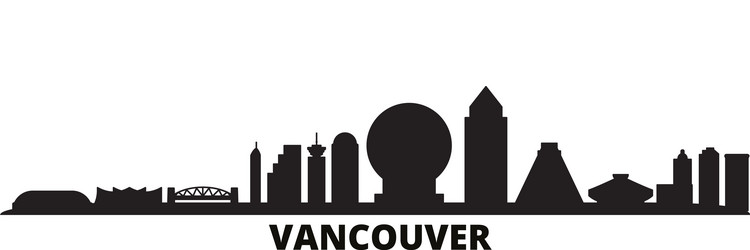 Canada vancouver city tourism landmarks Royalty Free Vector