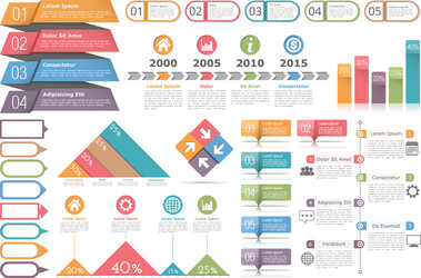 Infographics elements flow infograph process Vector Image