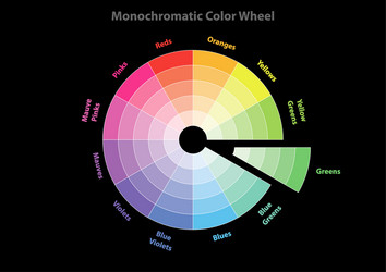 Monochromatic color wheel scheme theory Royalty Free Vector