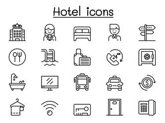 Simple hotel pictograms Royalty Free Vector Image