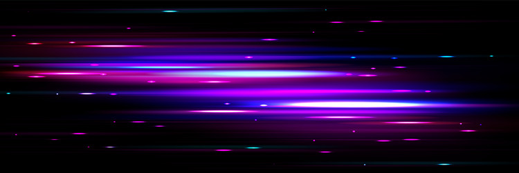 Straight purple streaks with blur and glow effect Vector Image