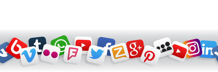 Banner social media icons Royalty Free Vector Image
