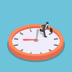 Clock placing on top of faint businessman Vector Image