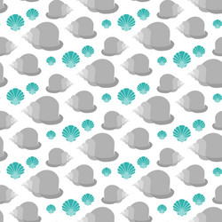 Starfish and shell pattern seamless Royalty Free Vector