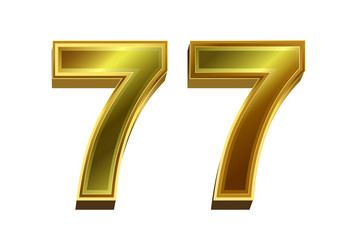 3d golden number 19 isolated on white background Vector Image