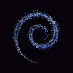 Glowing magic fire ring trace gold circle Vector Image