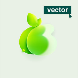 Number six lilac colored logo in glassmorphism Vector Image