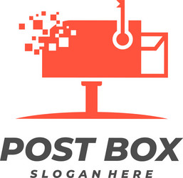 Pixel post box logo template creative Royalty Free Vector