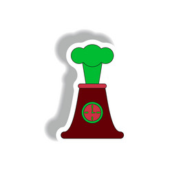 Volcano and timer explosion clock Royalty Free Vector Image