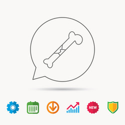 Bone fracture icon traumatology sign Royalty Free Vector