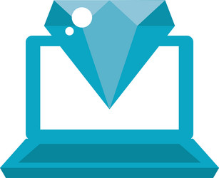 Diamond luxury stone in laptop computer Royalty Free Vector