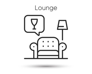 Lounge line icon relax place sign continuous Vector Image