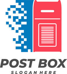 Pixel post box logo template creative Royalty Free Vector