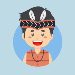 Avatar of a dayak indonesian character Royalty Free Vector