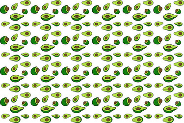Avocado pattern doodle food kids hand drawing Vector Image
