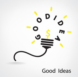 Good idea light bulb concept design idea sign Vector Image