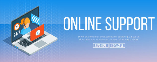 Technical support horizontal banner Royalty Free Vector