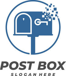 Pixel post box logo template creative Royalty Free Vector