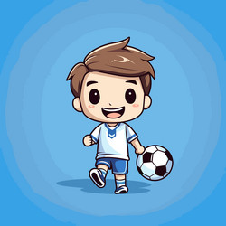 Soccer player hand-drawn comic football Royalty Free Vector