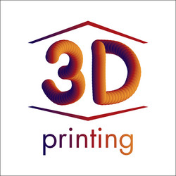 Logo 3d printing and pens Royalty Free Vector Image