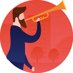 Man playing bugle Royalty Free Vector Image - VectorStock