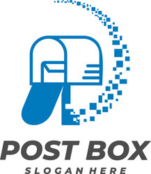 Pixel post box logo template creative Royalty Free Vector