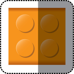 Colorful lego square shape block icon toy Vector Image