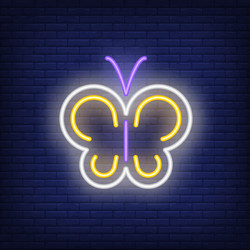 Bright butterfly neon sign Royalty Free Vector Image