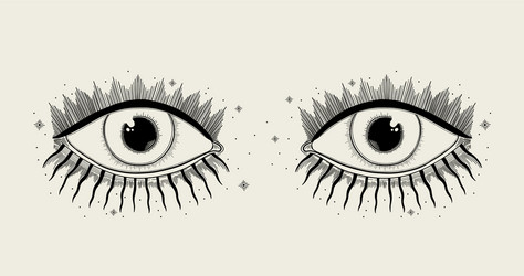 Evil seeing eye symbol occult mystic emblem Vector Image