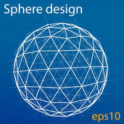 Wireframe mesh polygonal sphere Royalty Free Vector Image