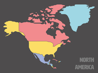 North america map - hand-drawn cartoon style Vector Image
