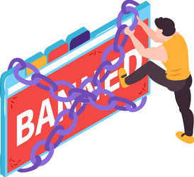Banned website concept Royalty Free Vector Image