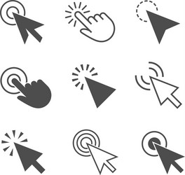 Cursor icons Royalty Free Vector Image - VectorStock